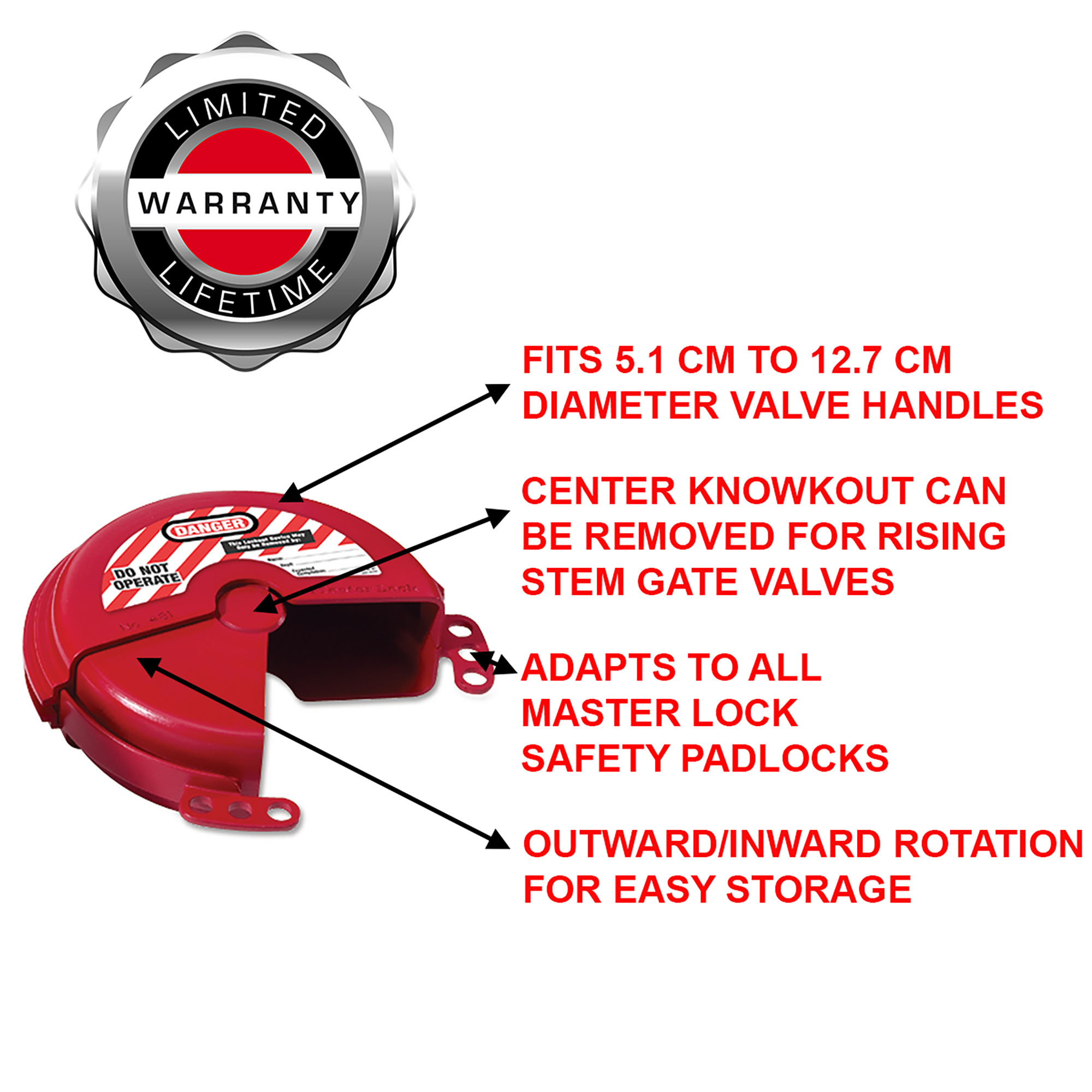 Dispositif de consignation de vannes à volant de 5 à 12,7 cm- Master ...