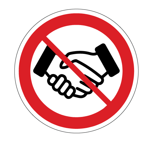 Interdiction de se serrer la main - COV03 - étiquettes et panneaux d ...