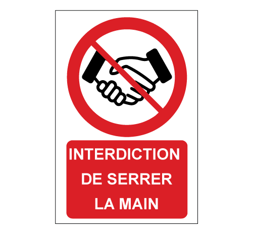 Interdiction de se serrer la main - Préventimark